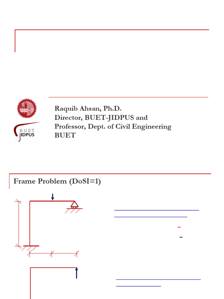 CE-411 Lec 3 Frame Problem (1) | PDF | Solid Mechanics | Structural Engineering