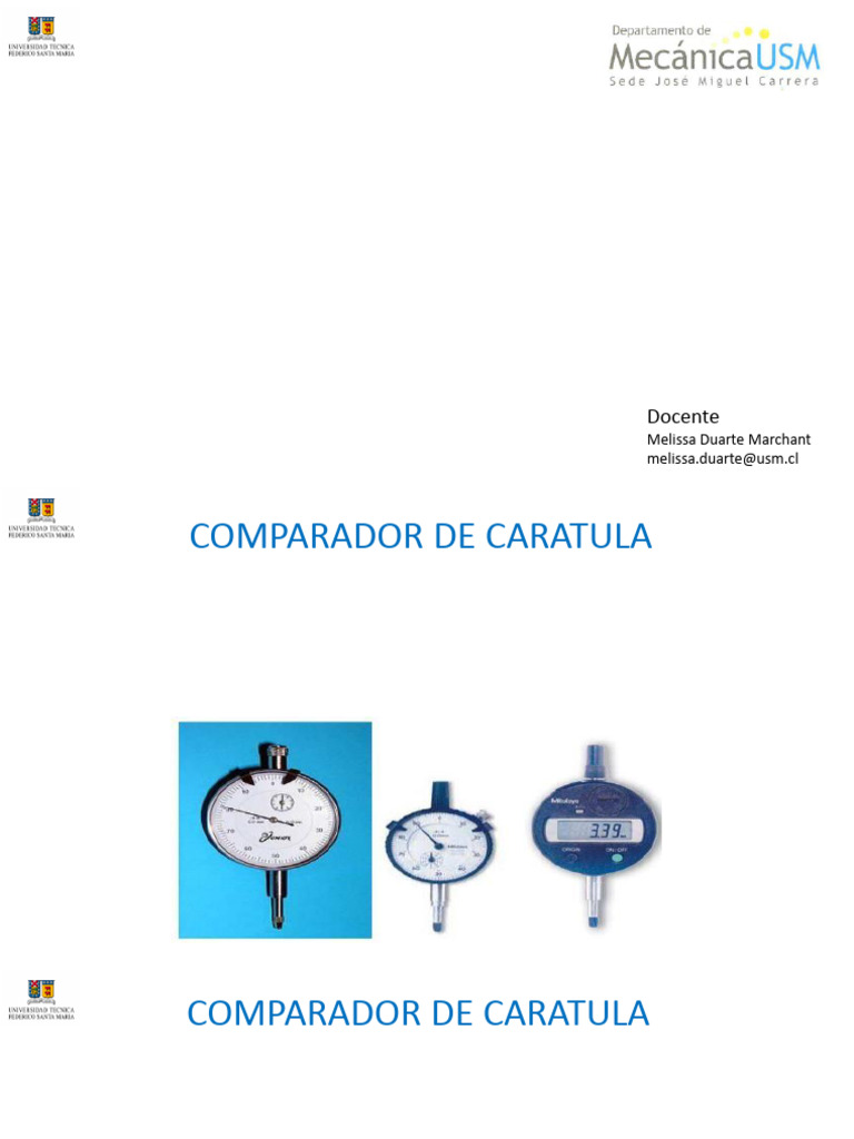 Partes y uso del comparador de carátula | PDF