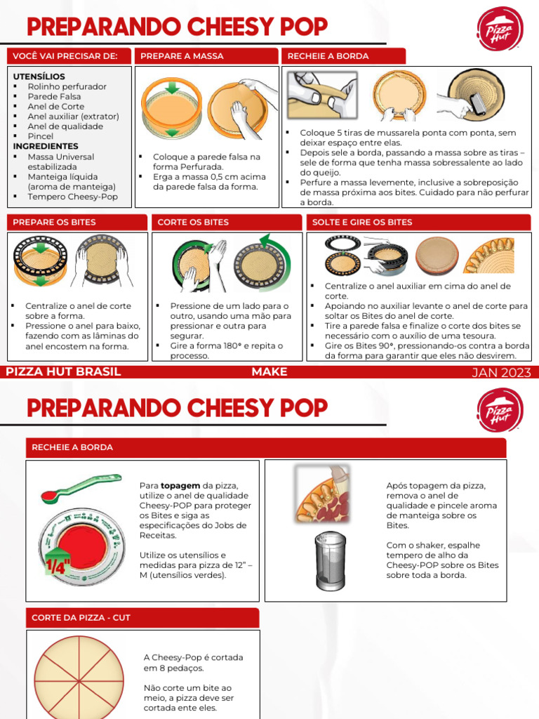 Guia de Preparo Cheesy Pop Pizza Hut | PDF | Pizza