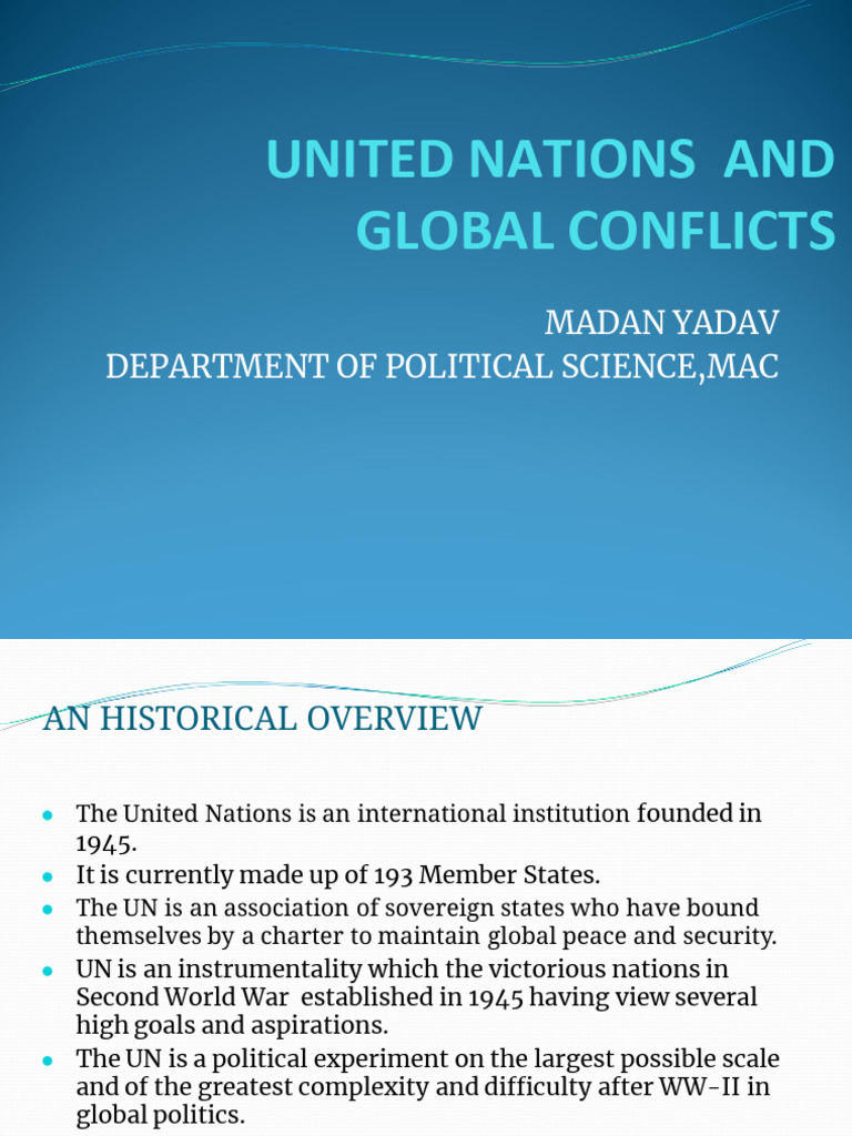 UNITED_NATIONS_AND_GLOBAL_CONFLICTS | PDF | Millennium Development ...