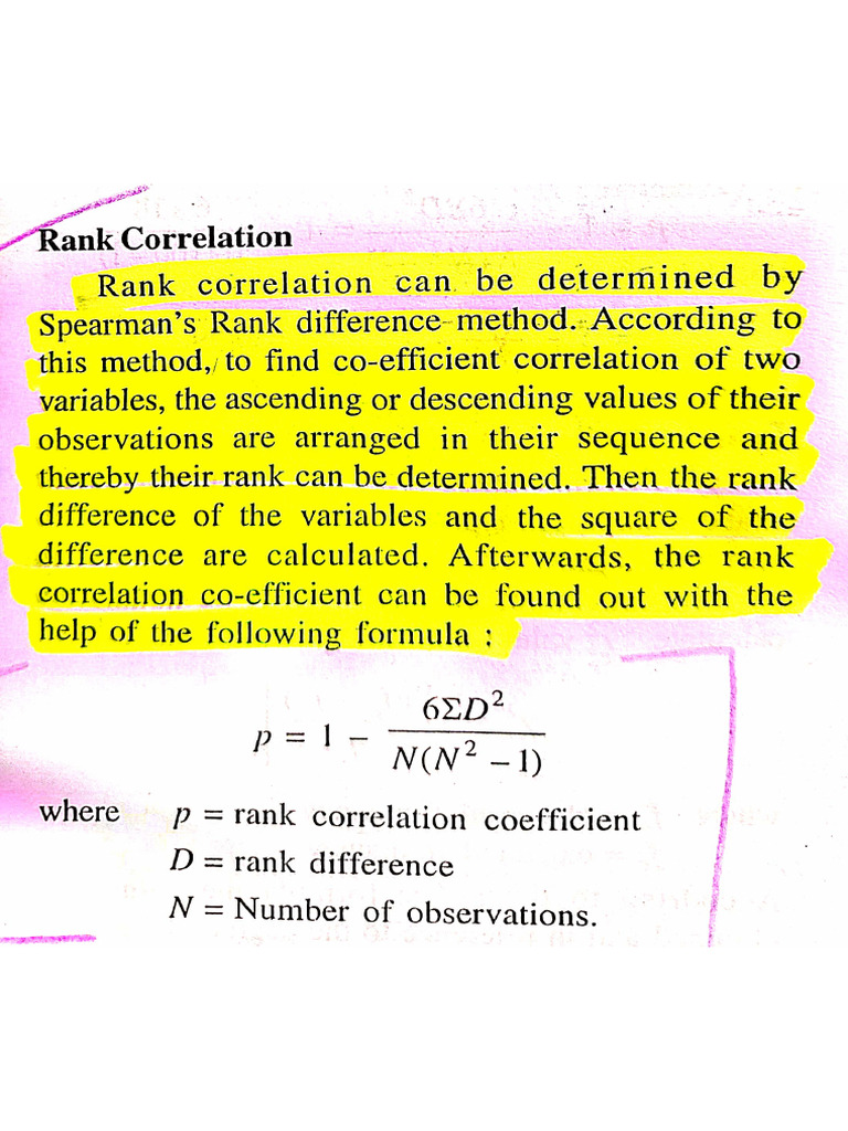 Spearman Rank Correlation | PDF