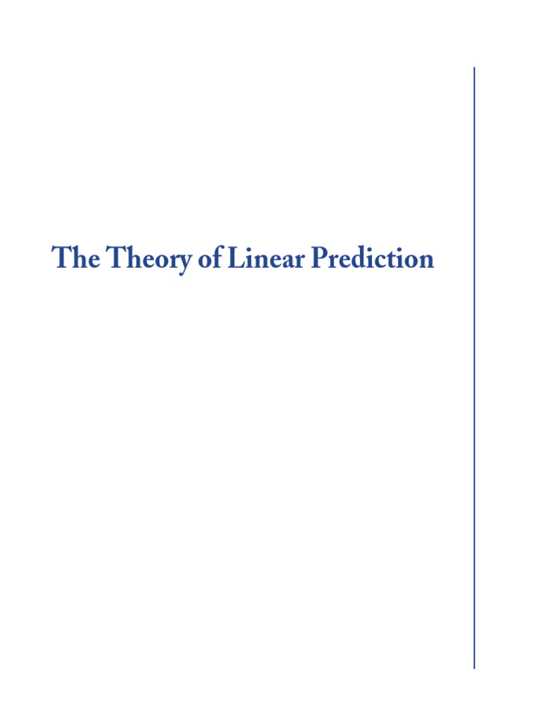 linear prediction | PDF | Matrix (Mathematics) | Spectral Density