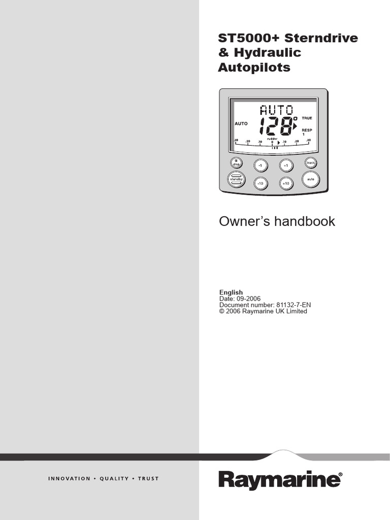 ST5000 Plus Autopilot Owner's Manual | PDF | Navigation | Rudder
