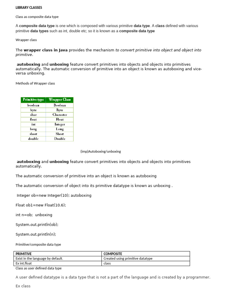 LIBRARY CLASSES | PDF | Boolean Data Type | Data Type LIBRARY CLASSES | PDF | Boolean Data Type | Data Type