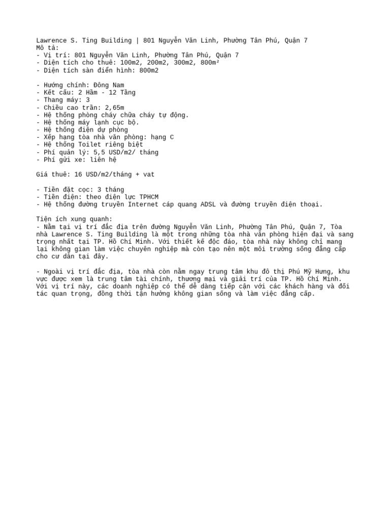 Lawrence S Ting Building Quan 7 | PDF