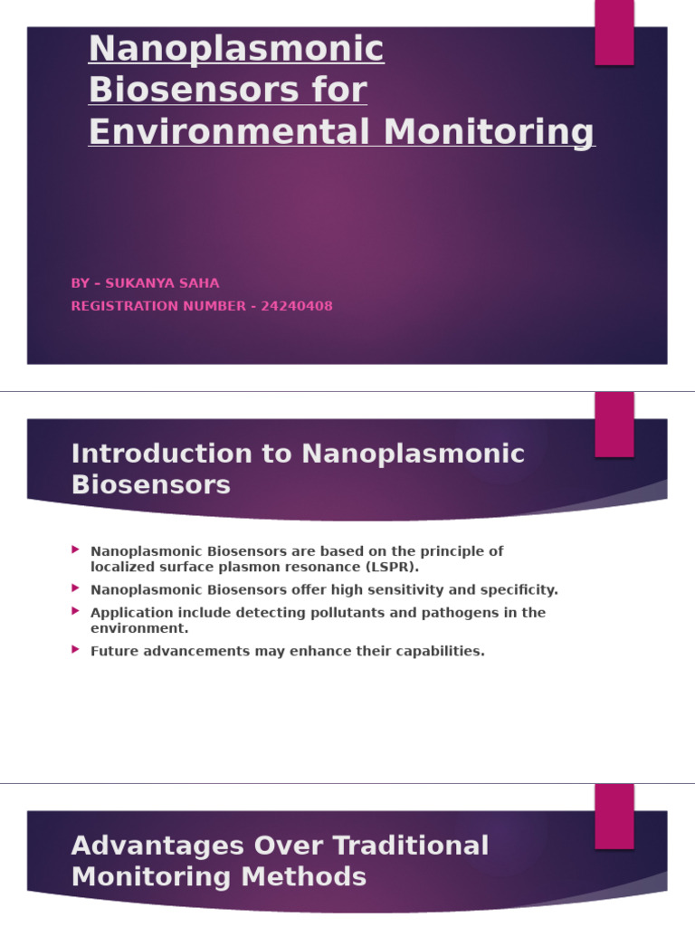 Nanoplasmonic Biosensors For Environmental Monitoring-2 | PDF | Biosensor | Surface Plasmon ...