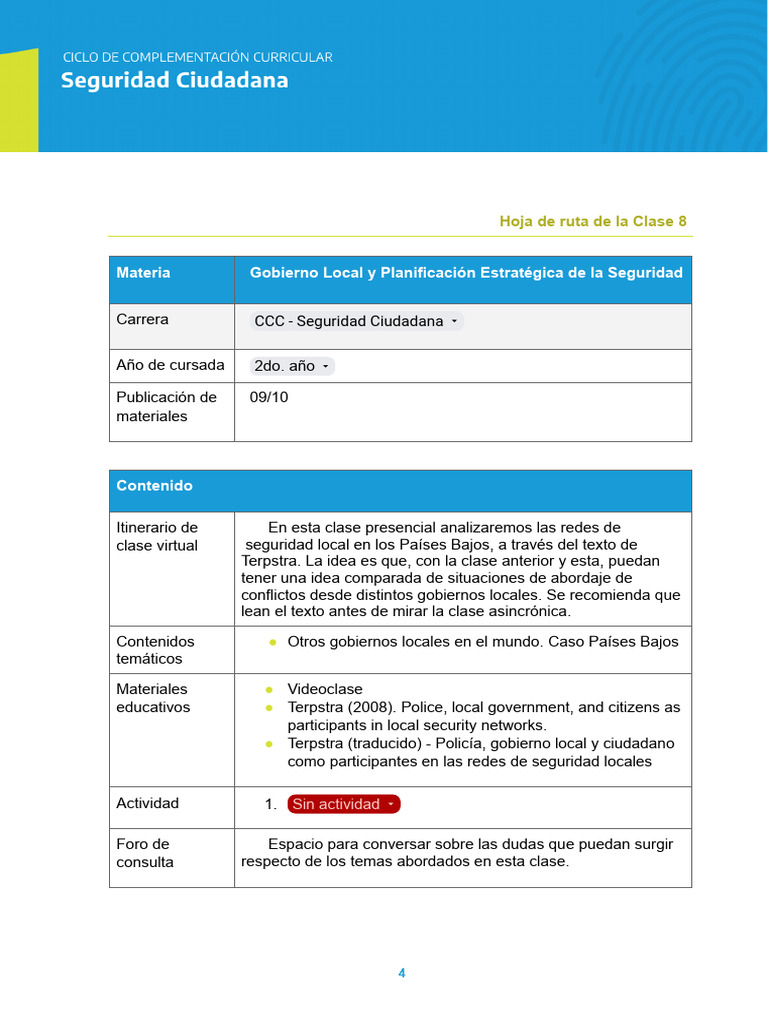 Hoja de Ruta CCC SEG CIUD - 2DO - Gobierno Local y PlanificaciÃ N EstratÃ©gica de La Seguridad ...
