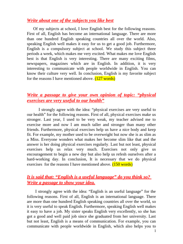 Bài luận mẫu tiếng anh hsg | PDF | Waste | Reuse
