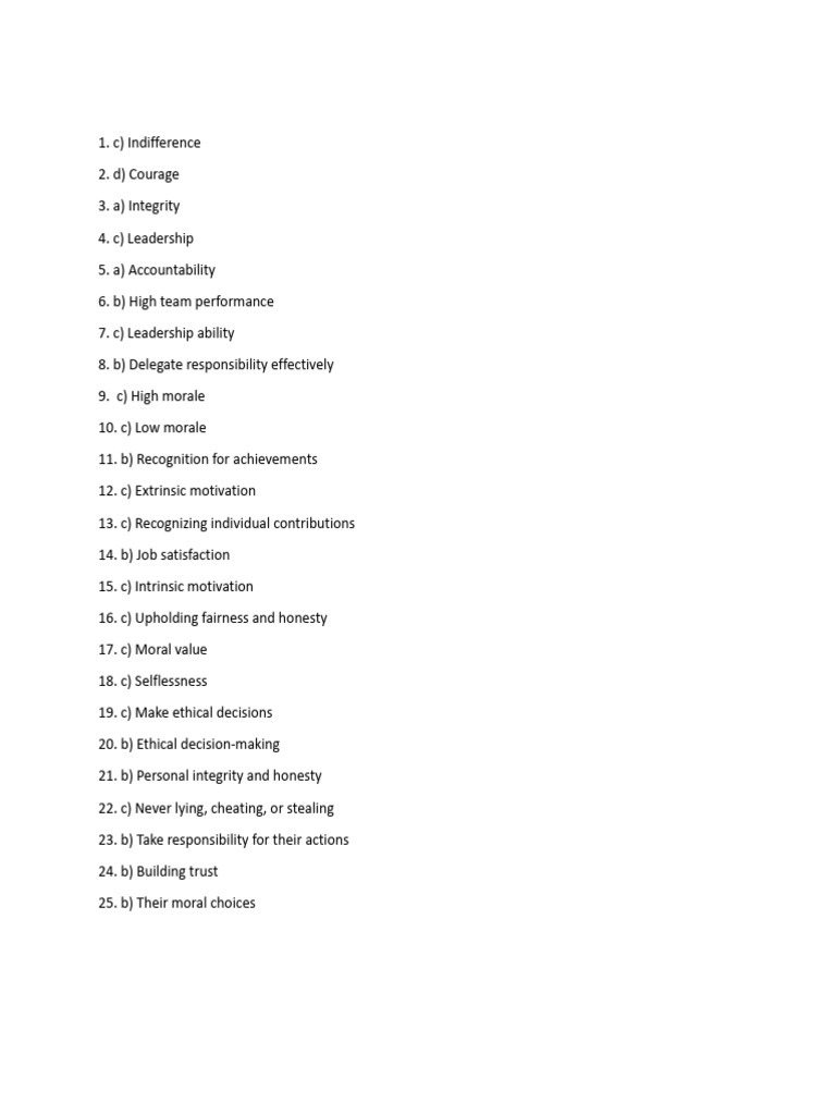 Leadership Capsule Answer Key | PDF