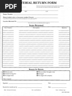 Material Return Note Format | PDF