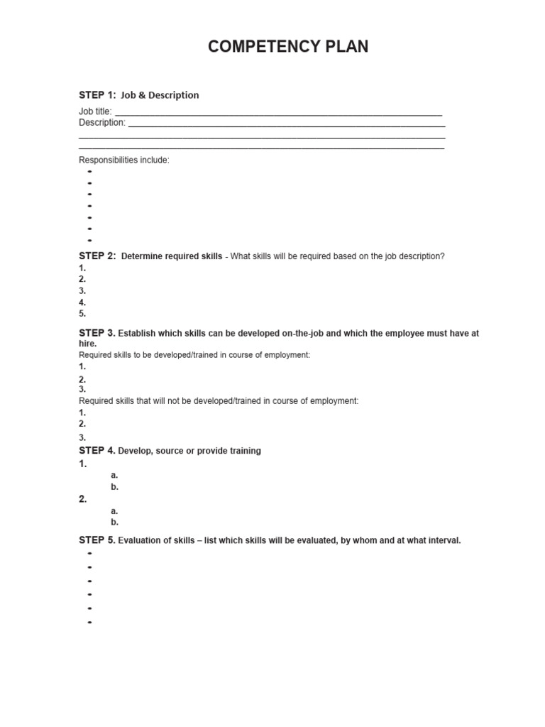 Worker COMPETENCY+PLAN | PDF