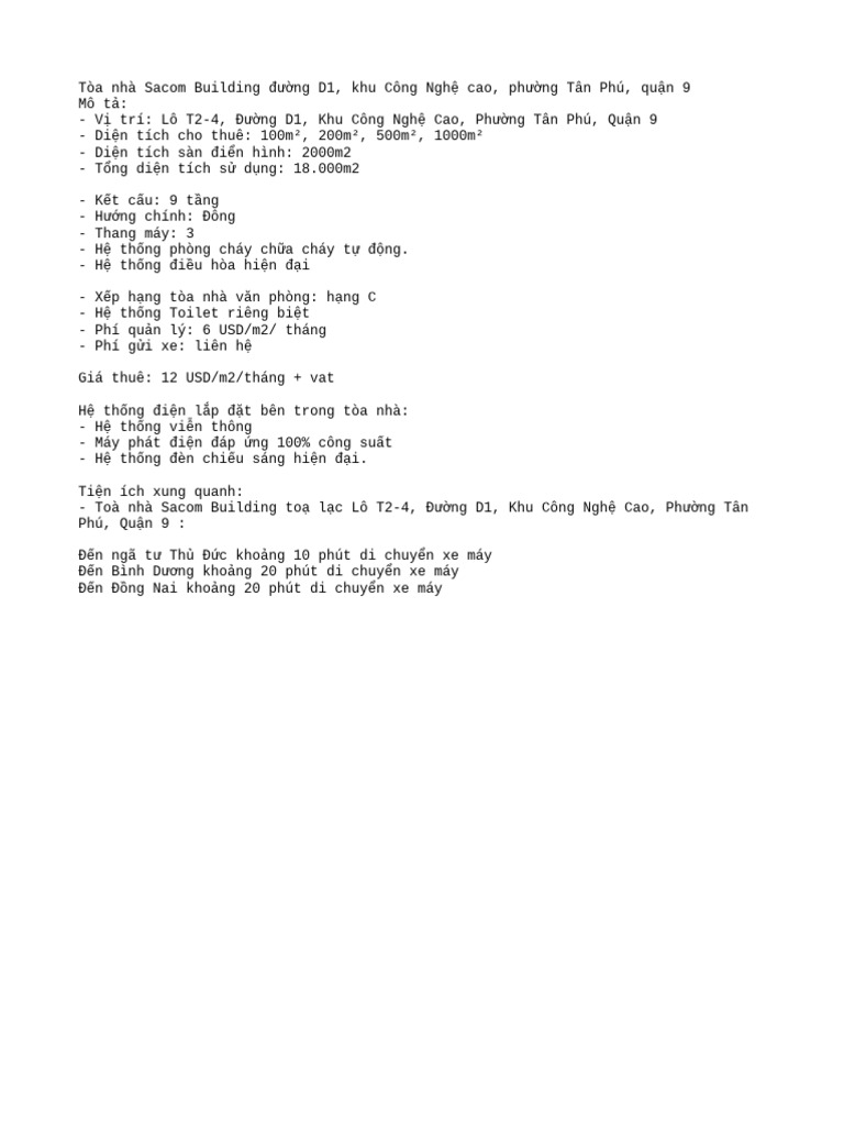 Tòa Nhà Sacom Building | PDF