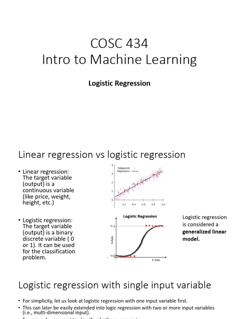 Lecture 4 (Part 4) - LogisticRegression | PDF | Logistic Regression | Regression Analysis