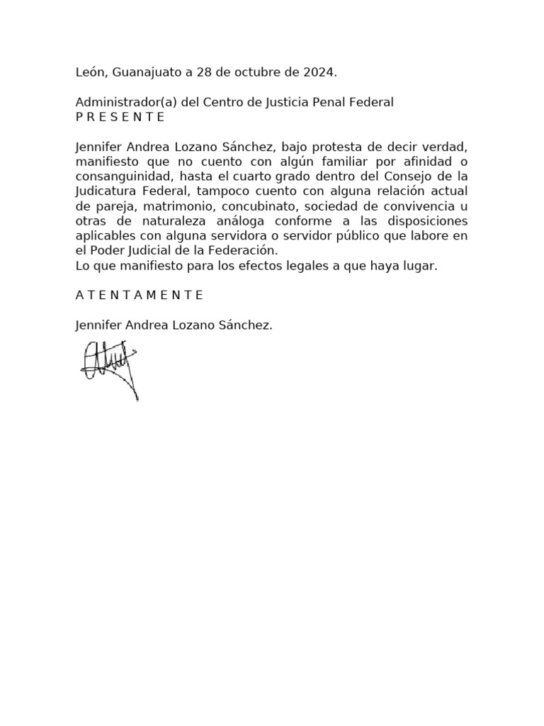 Carta Bajo Protesta | PDF