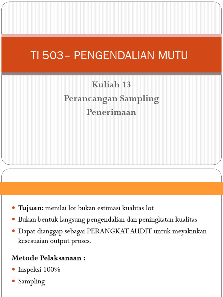 Rencana Sampling TI 503 | PDF