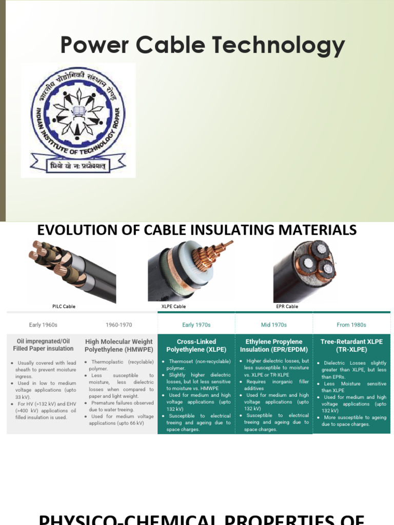 Power Cable Insulation Materials Overview | PDF | Polymers | Polyethylene