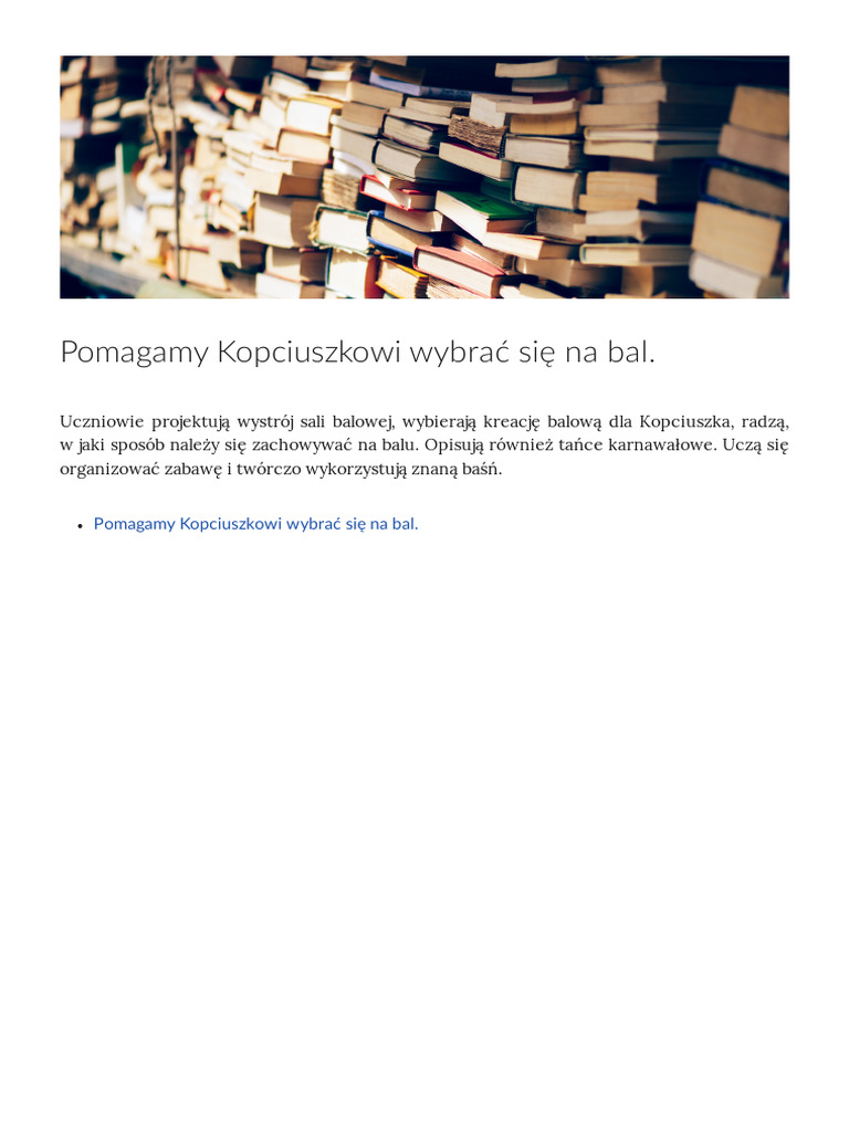 Pomagamy Kopciuszkowi Wybrac Sie Na Bal | PDF