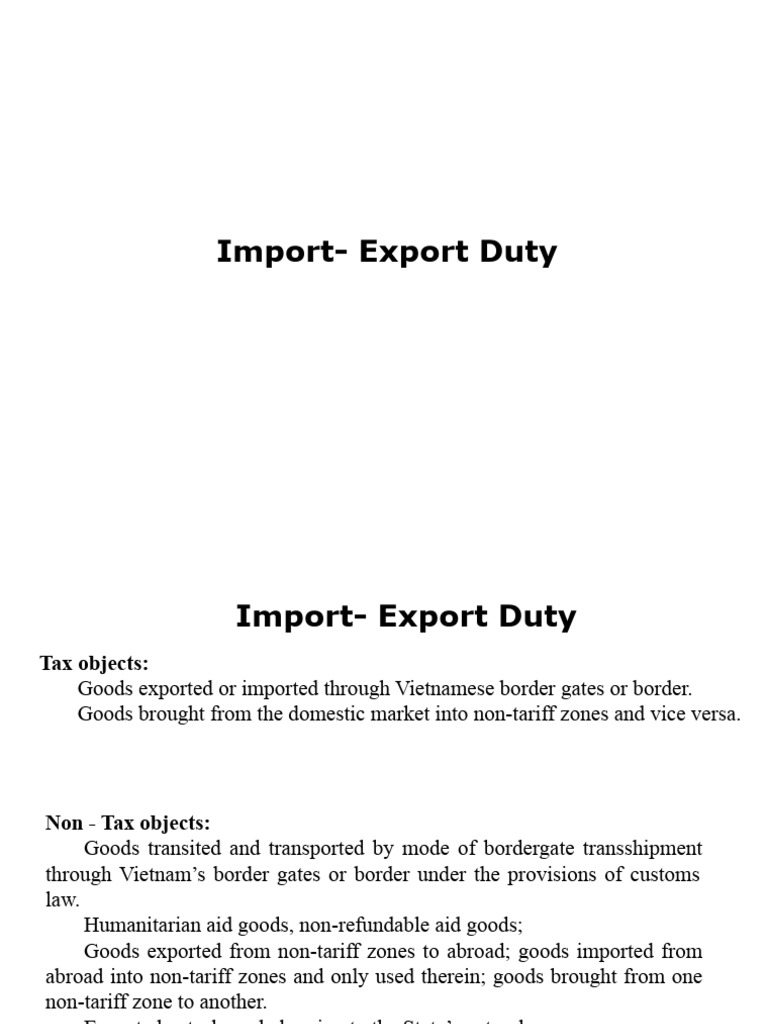 Export Import Tax (1).Ppt (1) | PDF | Taxes | Tariff