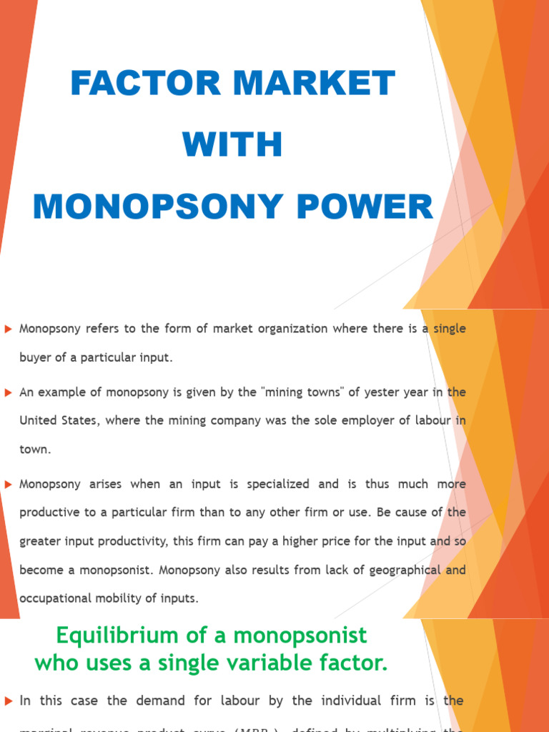 Monopsony Power in Factor Markets | PDF | Labour Economics | Supply ...