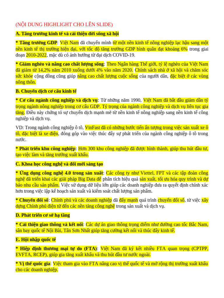 Thành tựu của VN trong thực hiện CNH HDH | PDF