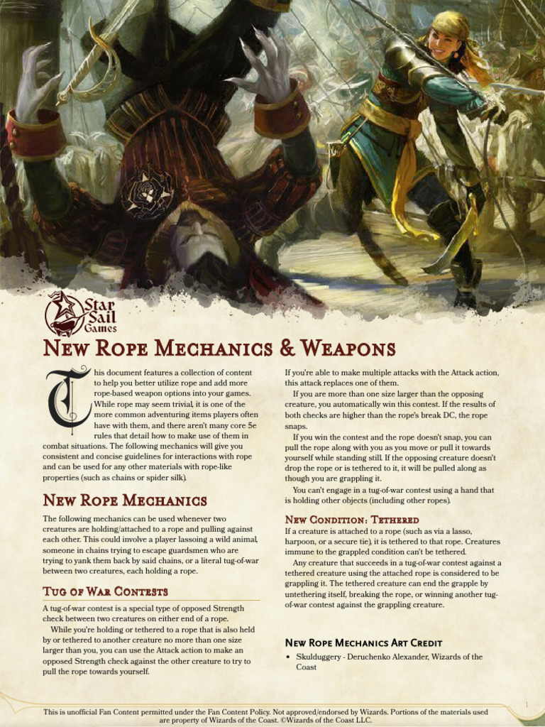 New Rope Mechanics & Weapons | PDF | Spear | Rope