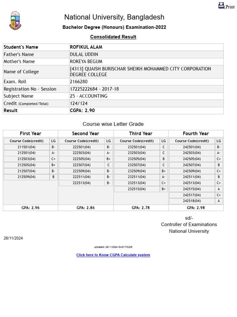 NU Hon's Consolidated Result | PDF | Higher Education | Evaluation Methods