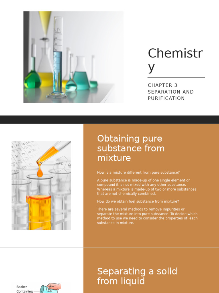 Chapter 3 Separation and Purification | PDF | Distillation | Chemical Substances