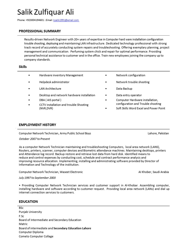 SalikzulfiquarAli. | PDF | Computer Network | Computer Hardware