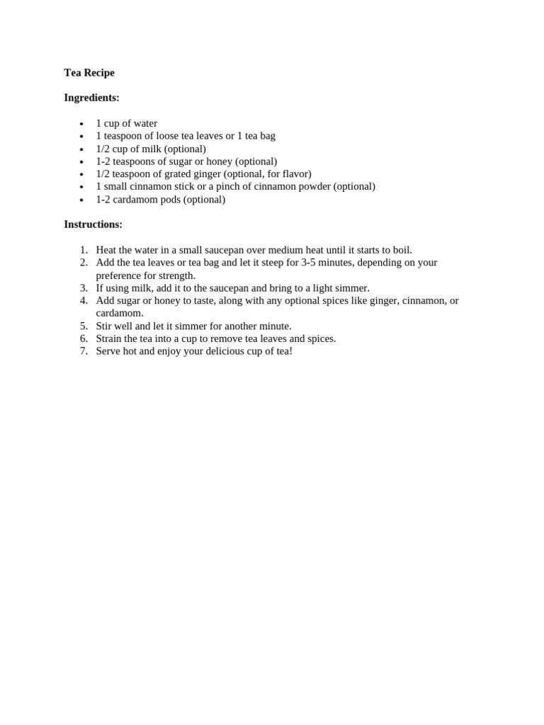 Easy Homemade Tea Guide | PDF