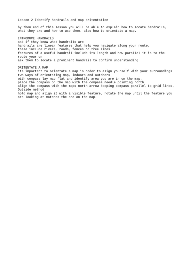 Lesson 2 Identify Handrails and Map | PDF