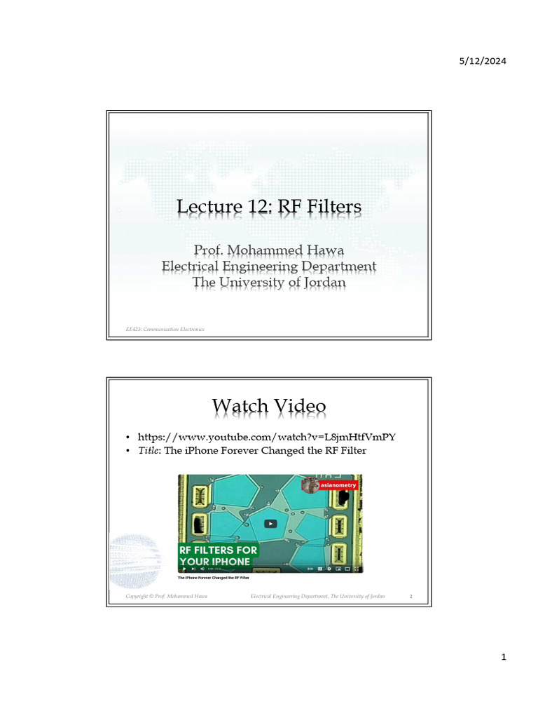13 RF Filters | PDF | Filter (Signal Processing) | Electronics