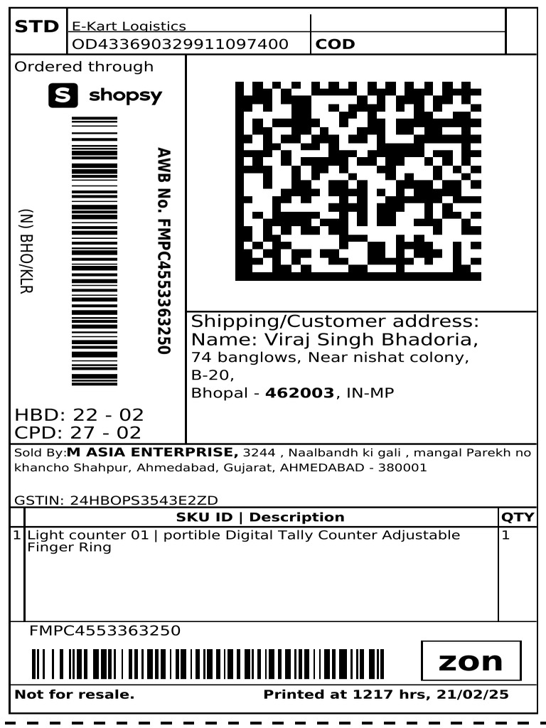 Flipkart-Labels-21-Feb-2025-12-17_cropped | PDF | Invoice | Taxes