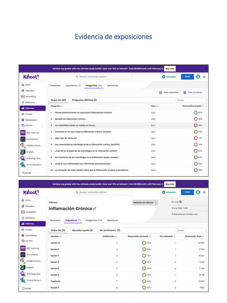 Evidencia de Exposiciones | PDF