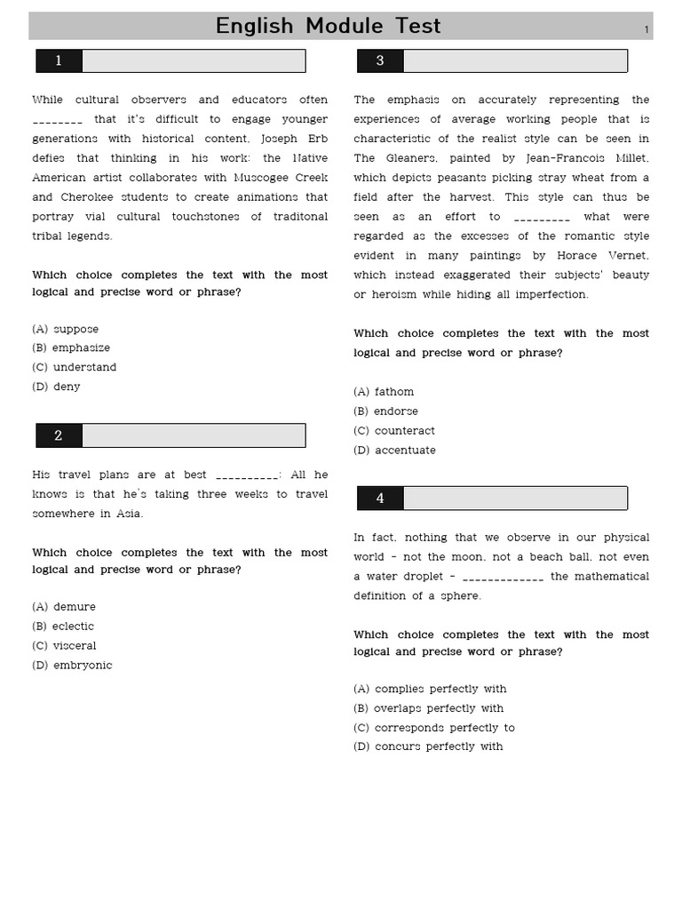 Module 2 English SAT Practice Test | PDF