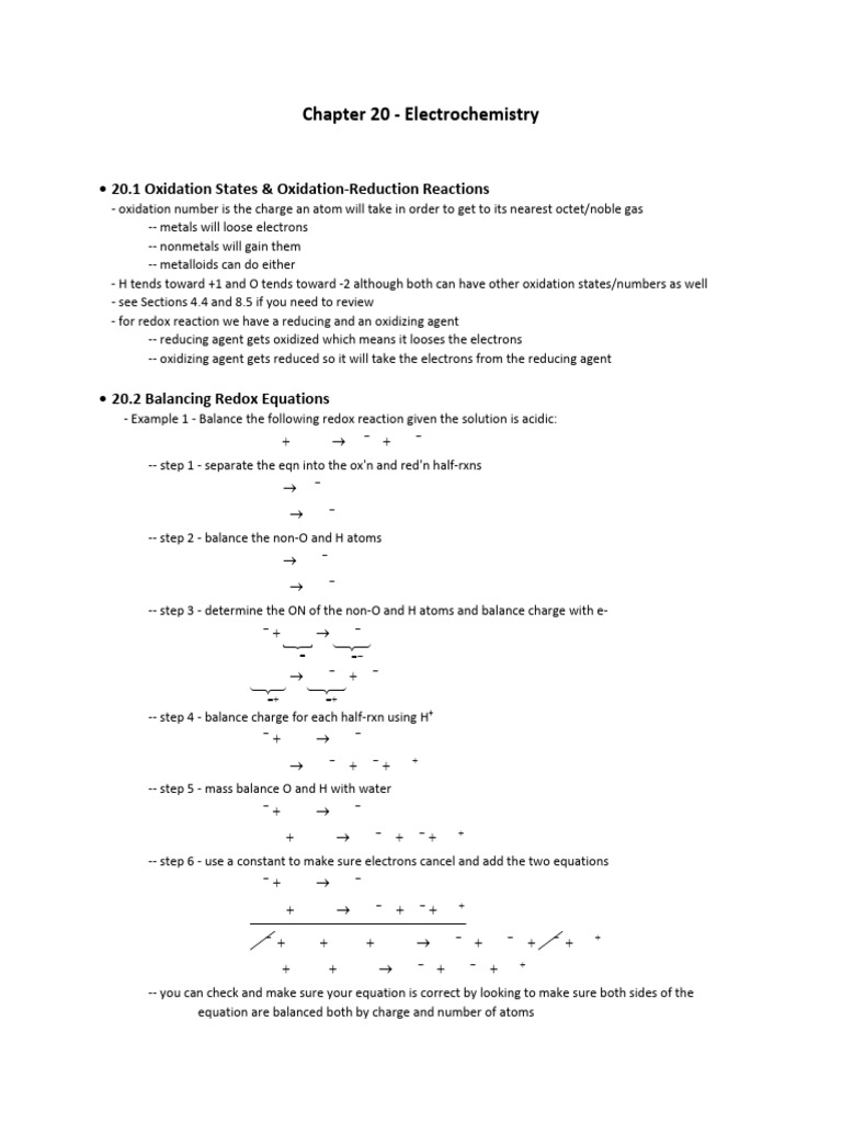 Chapter 20 - Electrochemistry | PDF | Anode | Redox