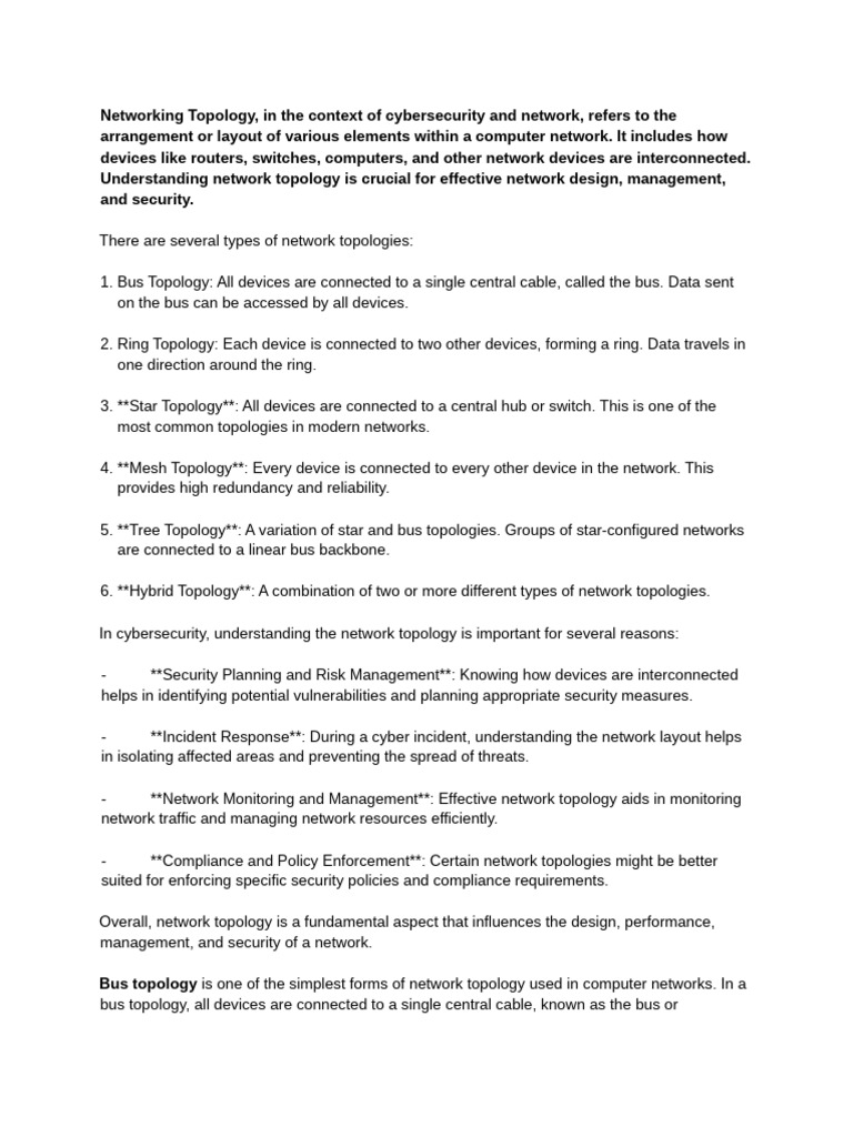 Network - Topology Notes - New | PDF | Network Topology | Computer Network