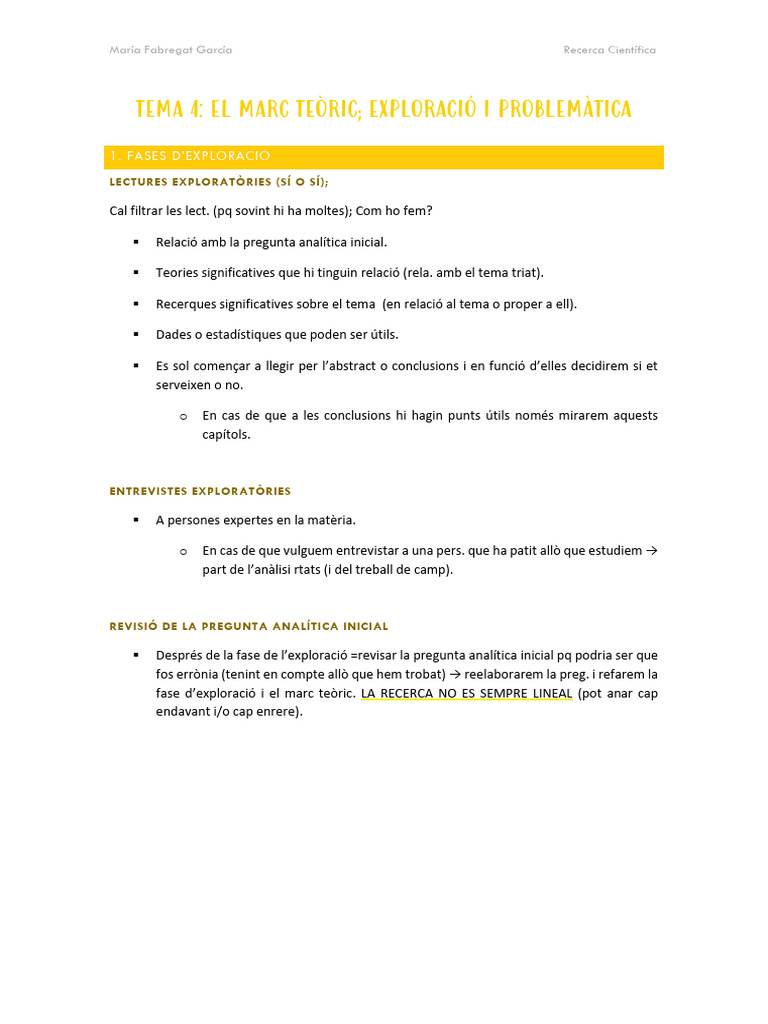 (Imprim) T4 El Marc Teòric Exploració I Problemàtica | PDF