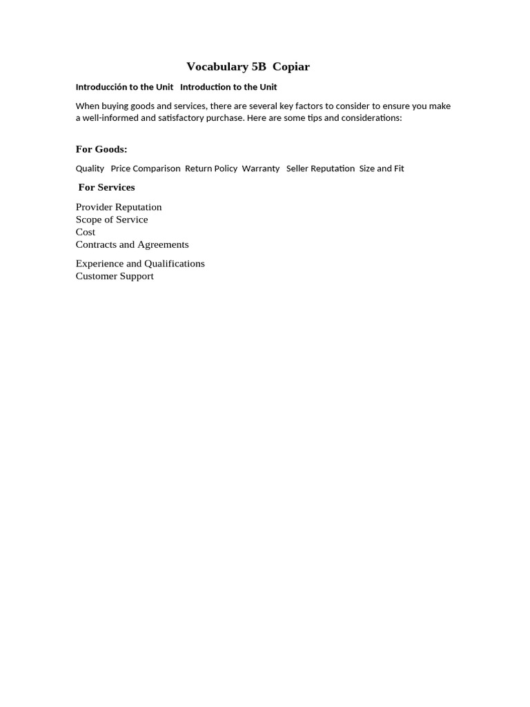 Vocabulary 5B Copiar | PDF