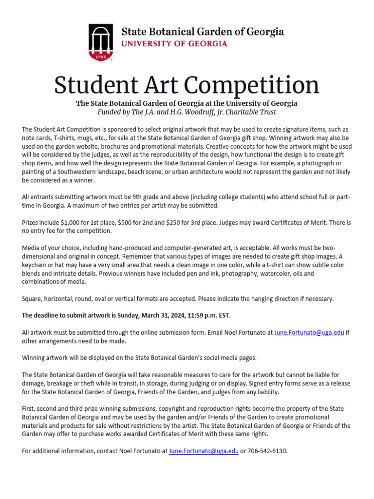 Student Art Competition Rules and Entry Form | PDF