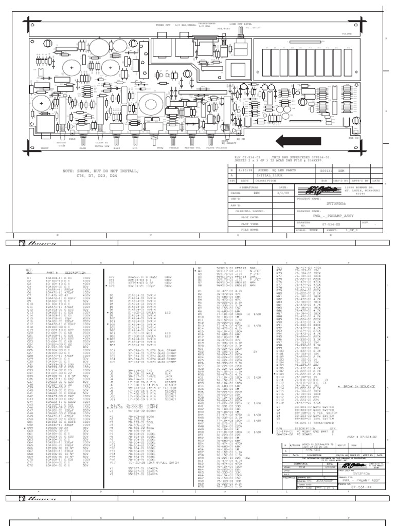 SVT-3 Pro PWA Preamp Assembly PCB Schematics (534xxpb) | PDF
