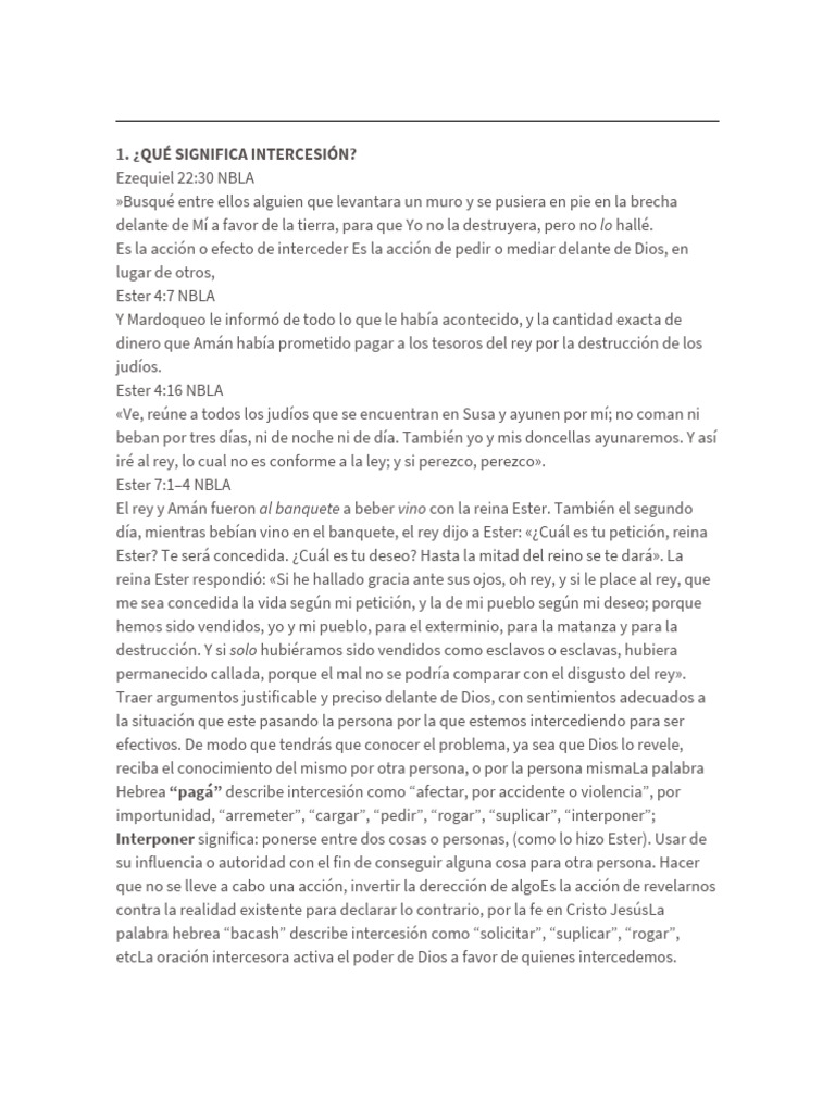 Significado de Intercesión en la Biblia | PDF