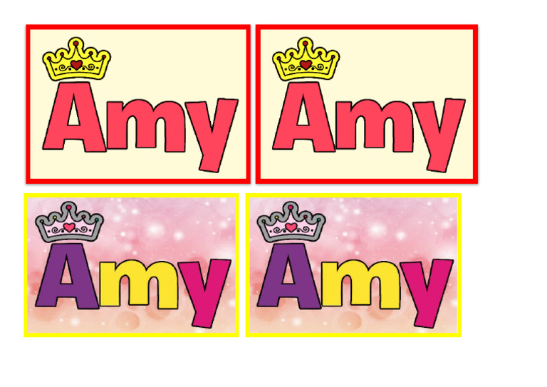 Imprimir Nombre Amy - Caratula | PDF