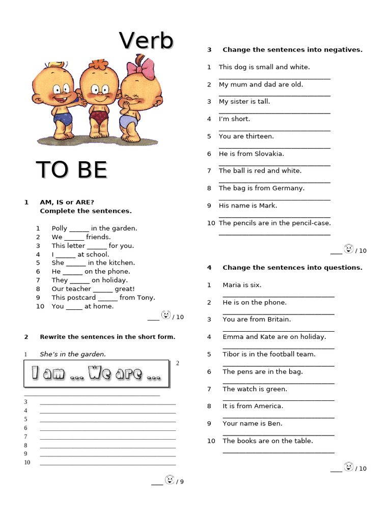 Exercises for Verb "To Be" Usage | PDF | Linguistics | Grammar
