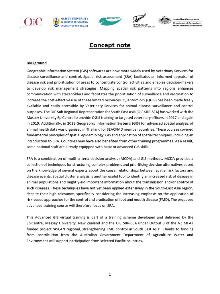 Gis Training - Conceptnote and Agenda | PDF | Geographic Information ...