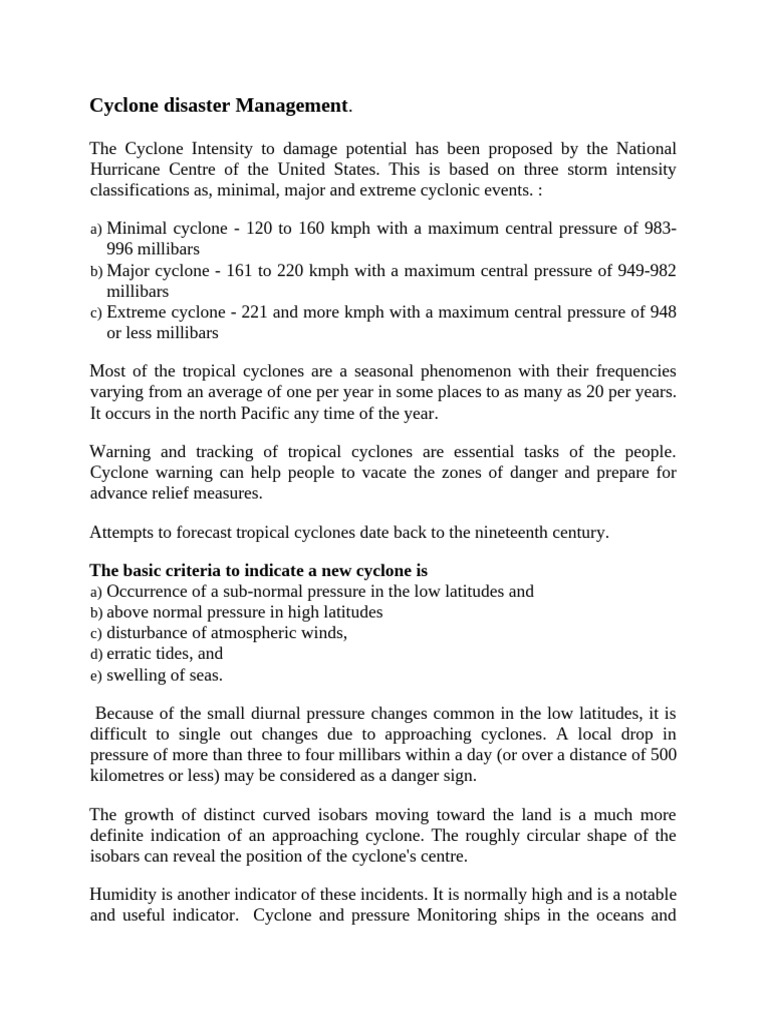 Cyclone Management & Safety Guide | PDF | Tropical Cyclones ...