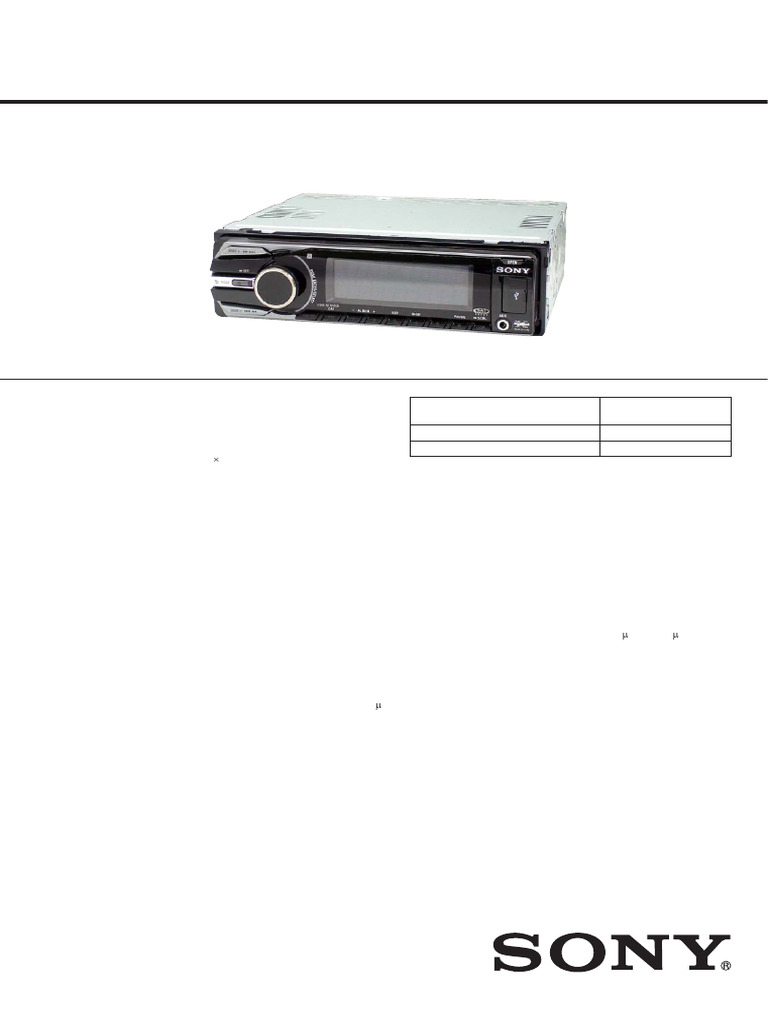 sony Cdx-gt650ui Gt700ui Gt707ui | PDF | Compact Disc | Sound Technology