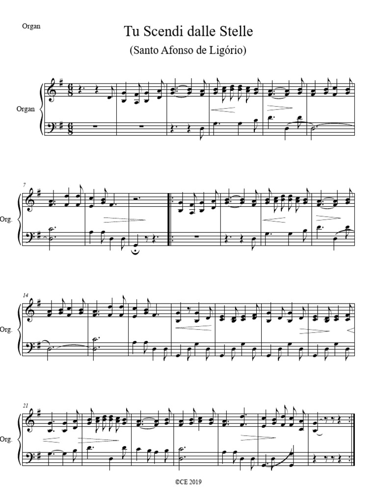 Tu Scendi dalle Stelle ORGÃO | PDF