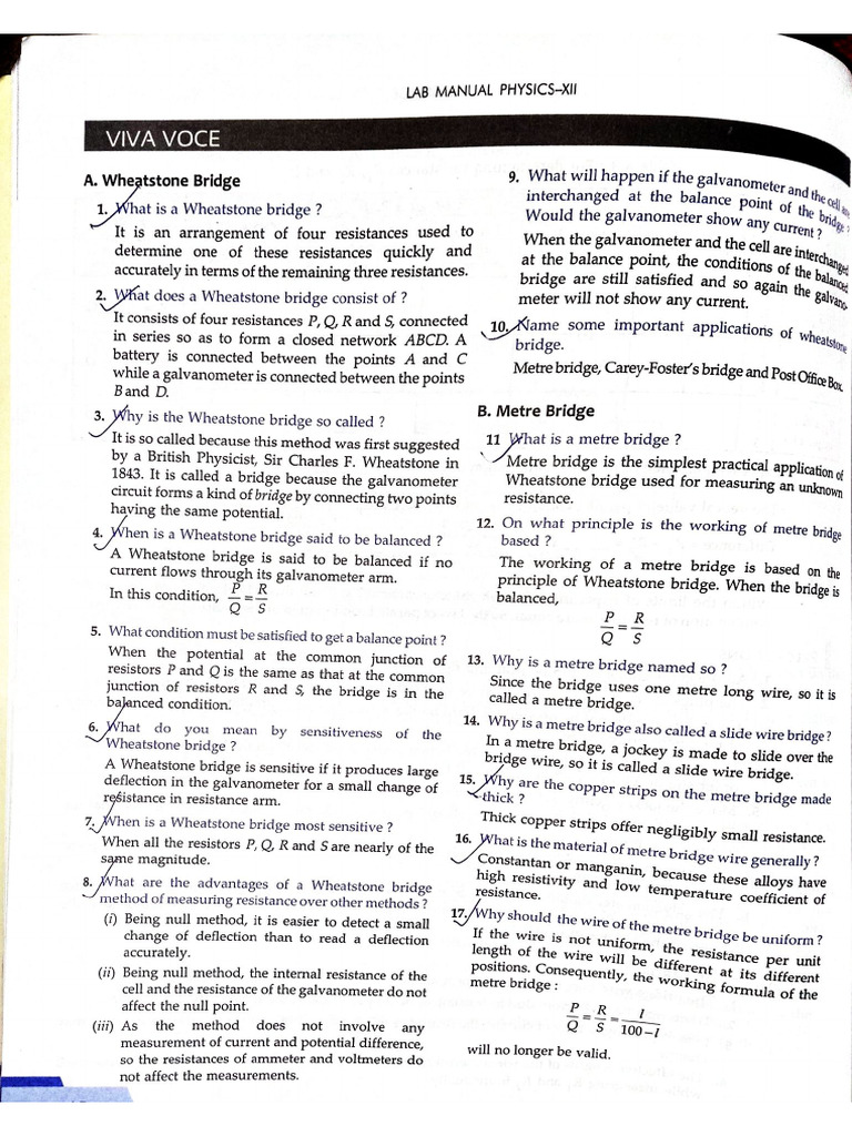 Viva Based Questions Physics | PDF