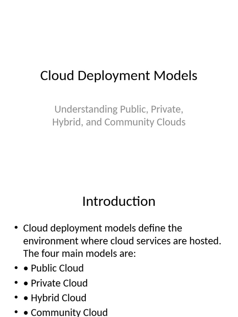 Cloud Deployment Models | PDF