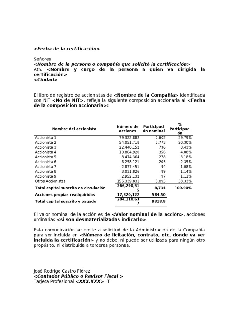 Composición Accionaria | PDF